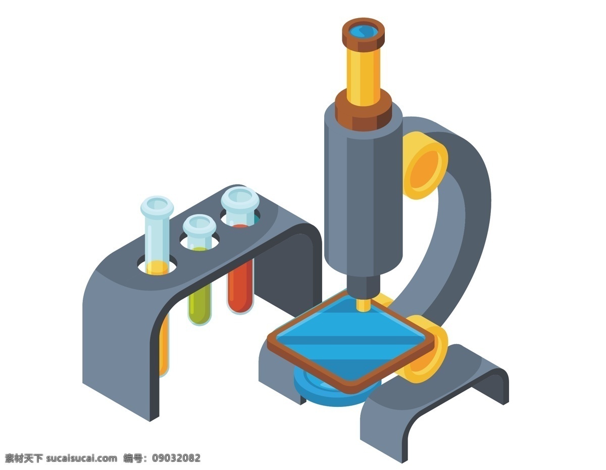 卡通显微镜试管元素素材图片下载-素材编号09032082-素材天下图库