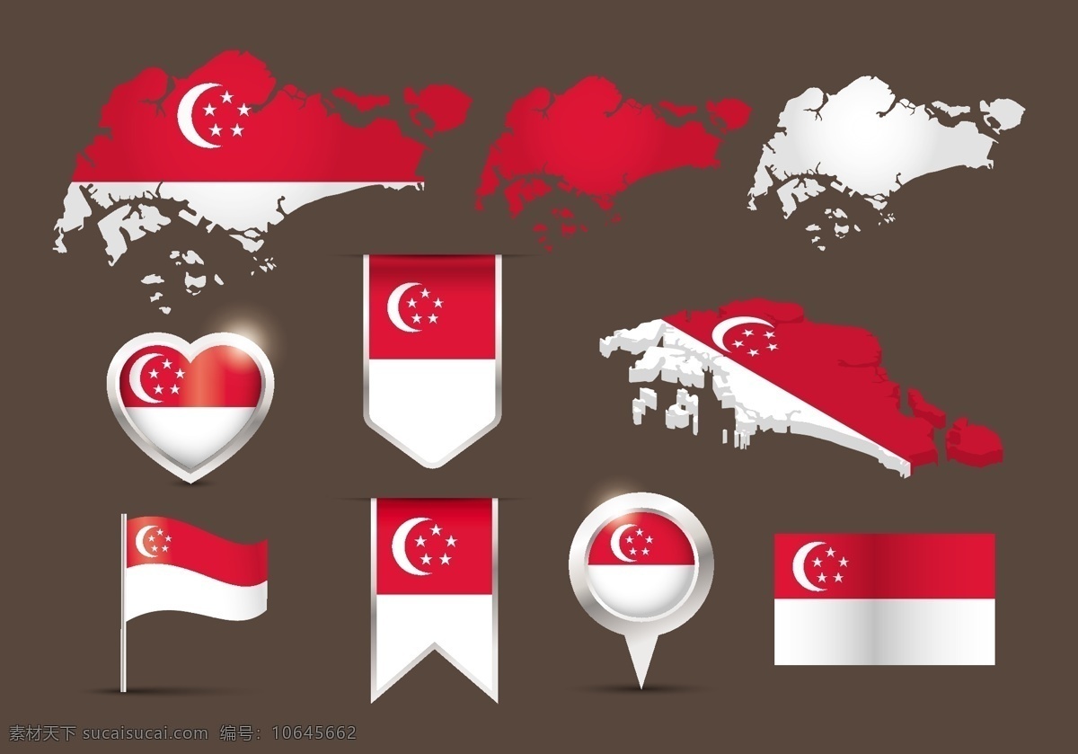 扁平新加坡地图素材图片下载-素材编号10645662-素材天下图库