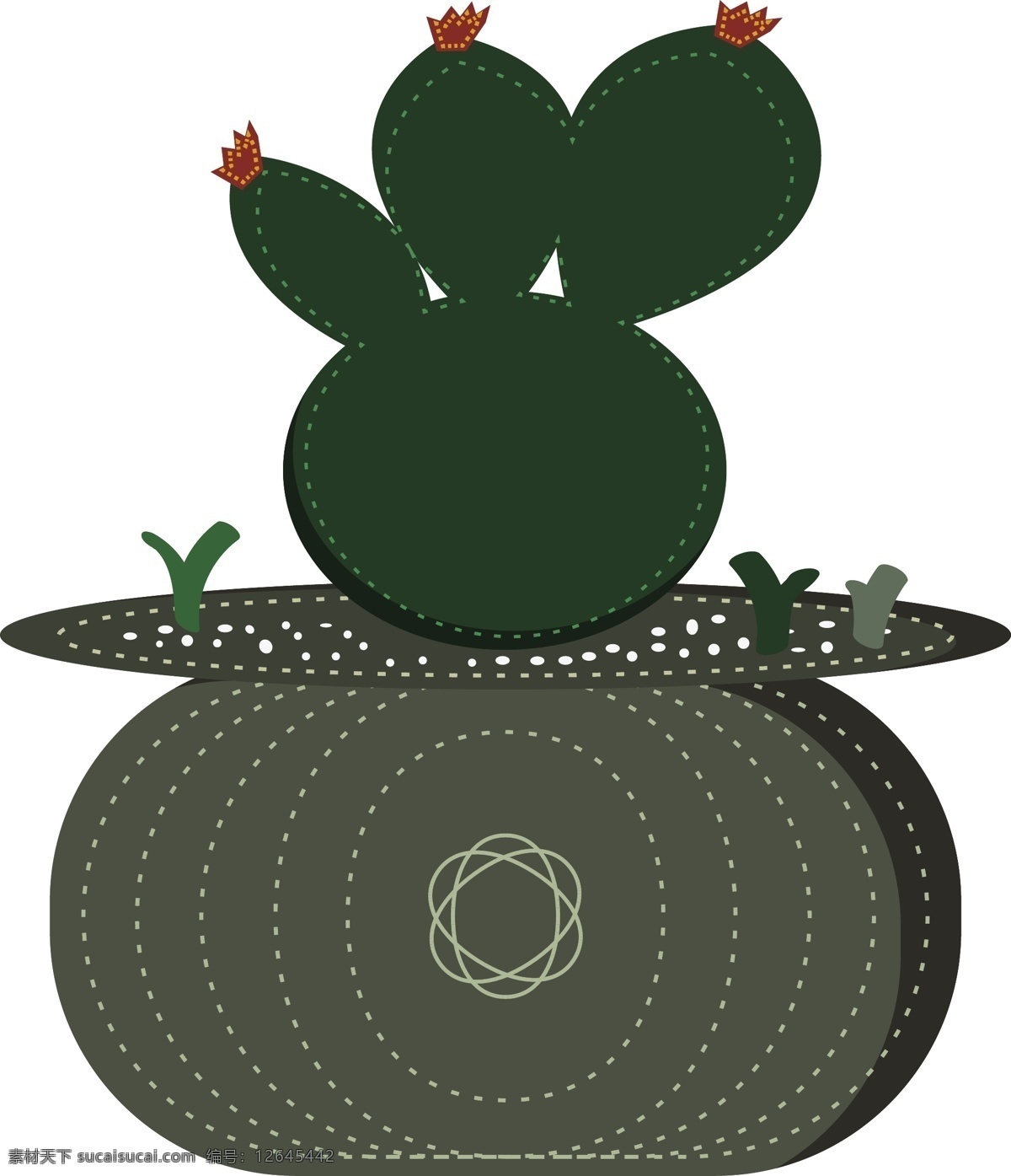 卡通可爱手绘矢量植物花素材图片下载-素材编号12645442-素材天下图库