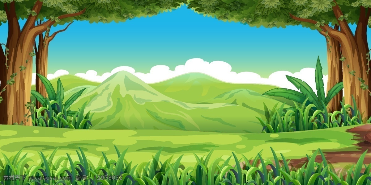 卡通森林素材图片下载-素材编号12978032-素材天下图库